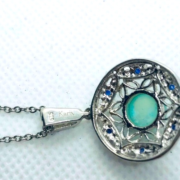 Karis | Jewelry | Silver Filigree Round Karis Pendant With Synthetic ...